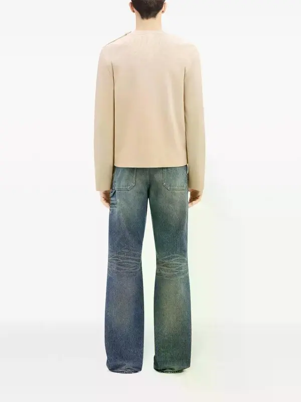 COURREGES Shoulder Snaps Sweater - Neutrals