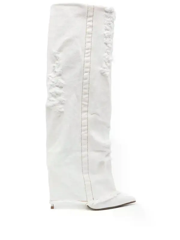 LE SILLA 120mm Cuffed Denim Boots