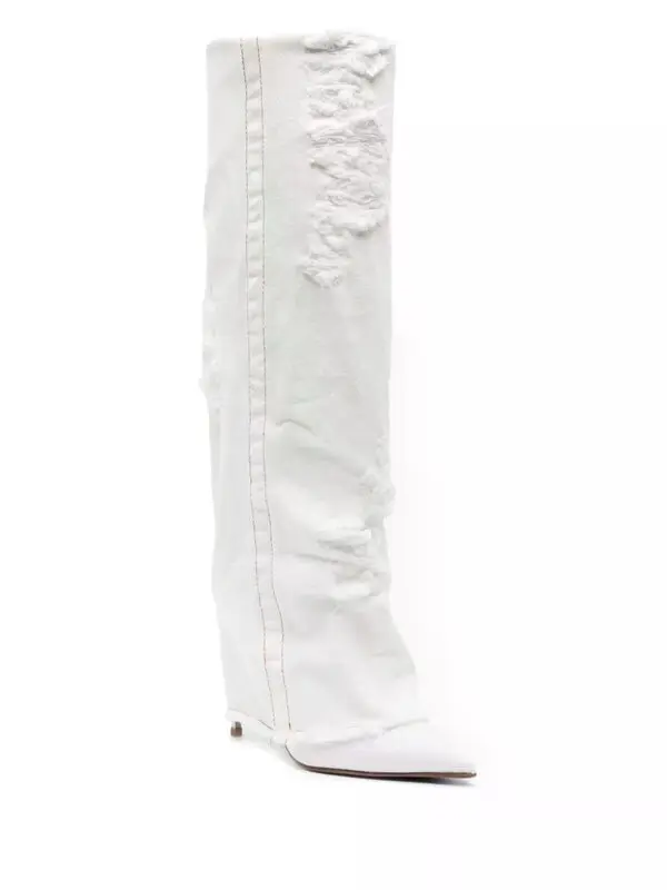 LE SILLA 120mm Cuffed Denim Boots