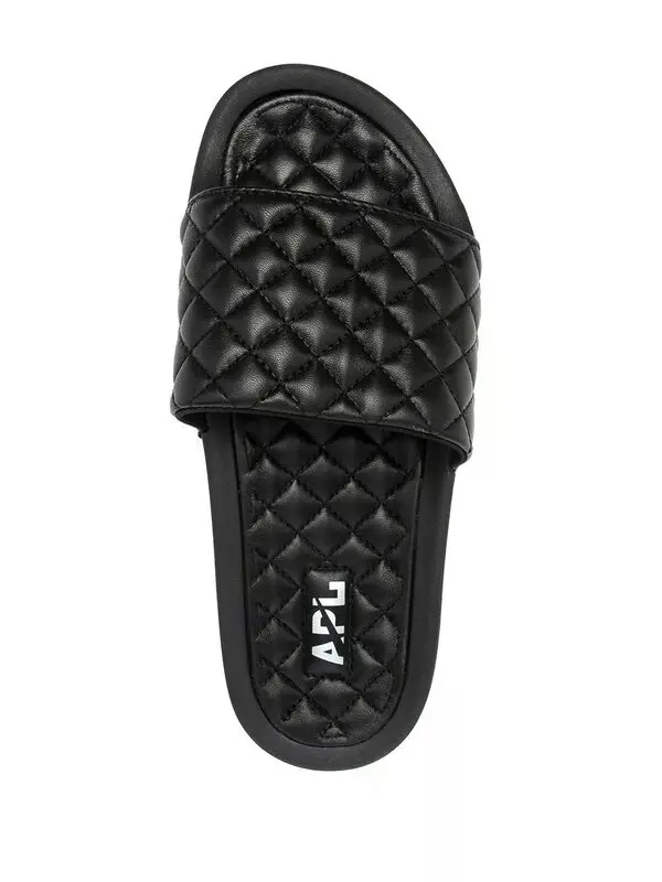 Apl Quilted Lusso Slides - Black