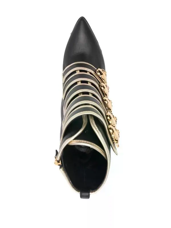 Moschino Teddy Bear Button-detail High Heel Leather Boots