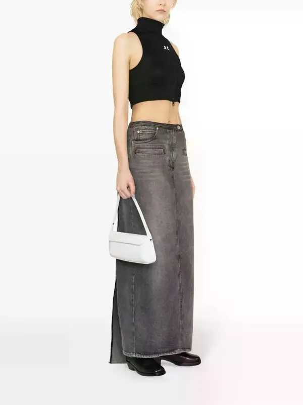 COURREGES Zip-up Cropped Vest - Black