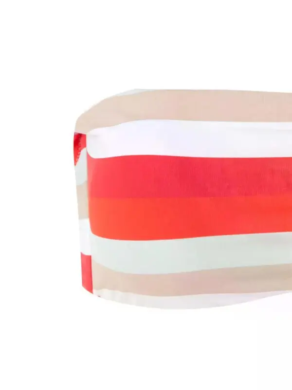 AMIR SLAMA Frufru Striped Bandeau Bikini Set