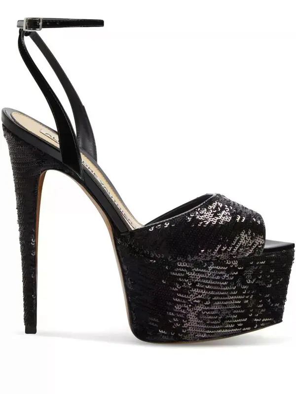 Alexandre Vauthier 160mm Sequined Sandals - Black