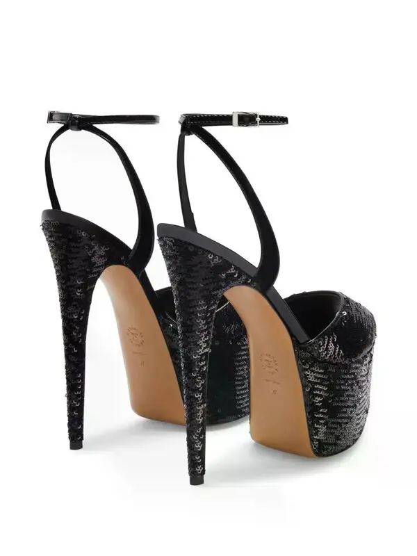Alexandre Vauthier 160mm Sequined Sandals - Black