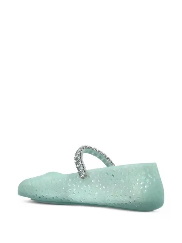 JIMMY CHOO Jelly Ballerina Flats With Crystal Embellishment