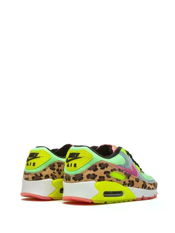 Nike Air Max 90 Lx Denim Leopard-print Sneakers - Green