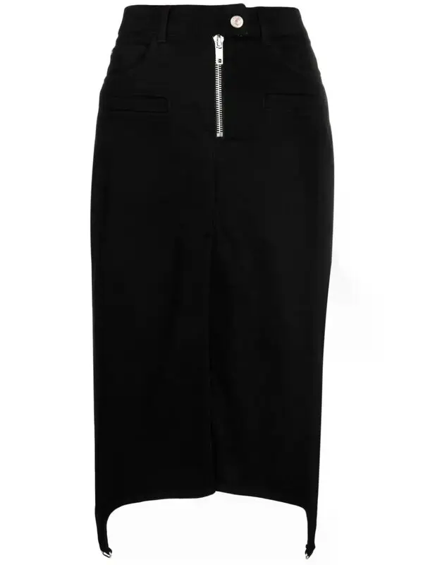 COURREGES Asymmetric Zipped Denim Skirt