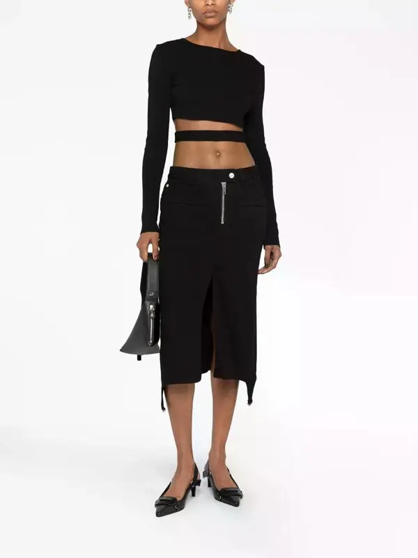 COURREGES Asymmetric Zipped Denim Skirt