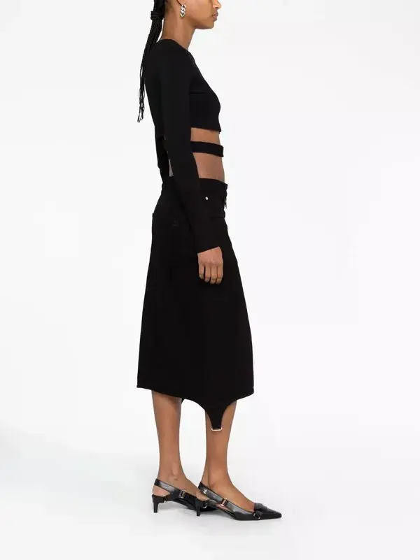 COURREGES Asymmetric Zipped Denim Skirt