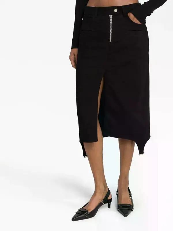 COURREGES Asymmetric Zipped Denim Skirt