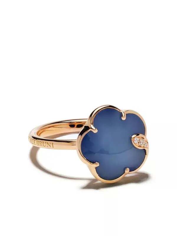 Pasquale Bruni 18kt Rose Gold Petit Jolie Ring With Agate, Lapis Lazuli, And Diamonds - Pink