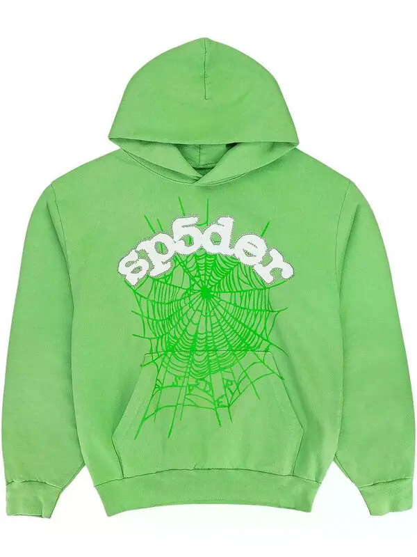SP5DER Graphic Print Web Hoodie - Green
