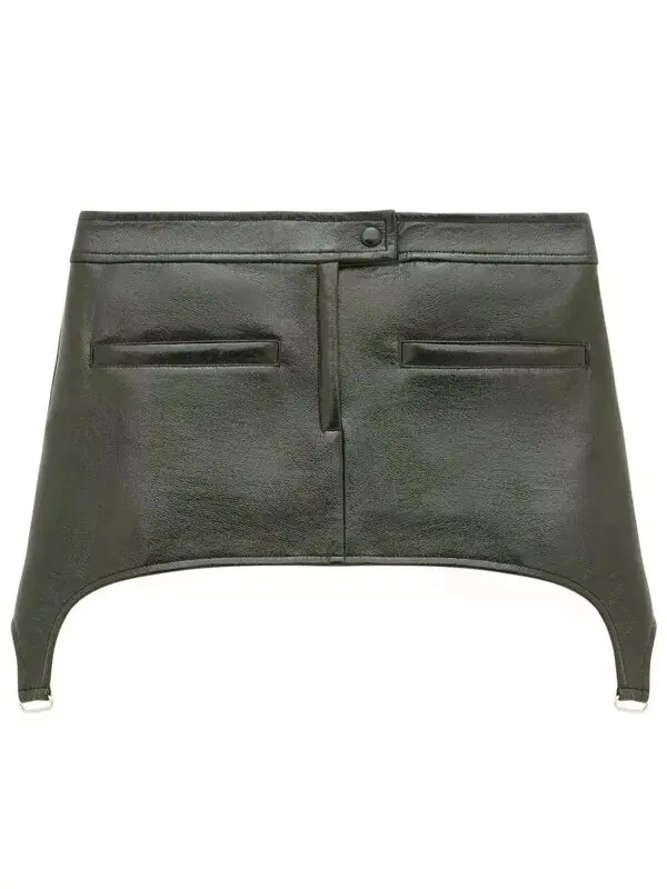COURREGES Bretelles Vinyl Mini Skirt - Black