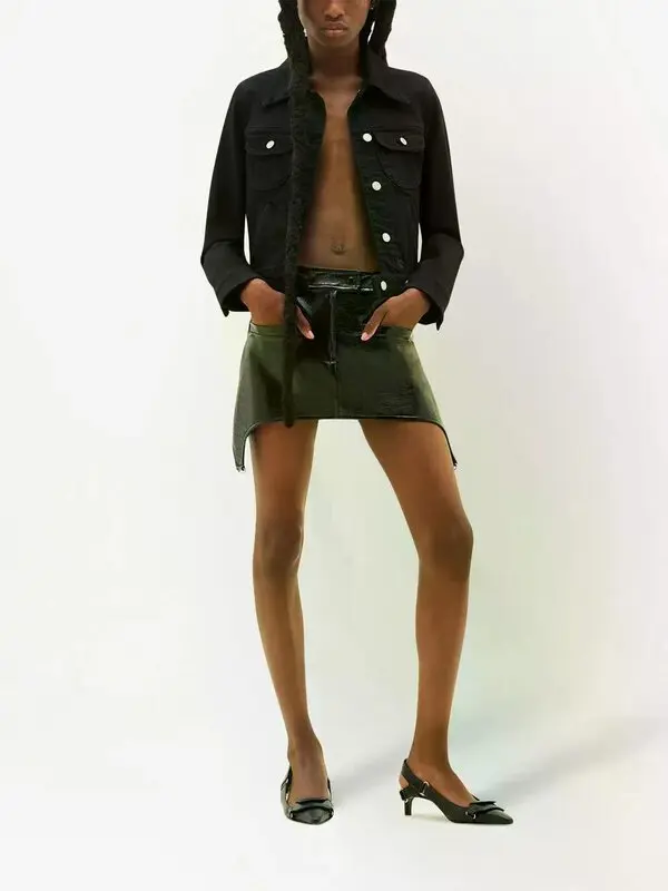 COURREGES Bretelles Vinyl Mini Skirt - Black