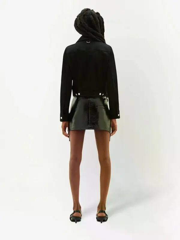 COURREGES Bretelles Vinyl Mini Skirt - Black