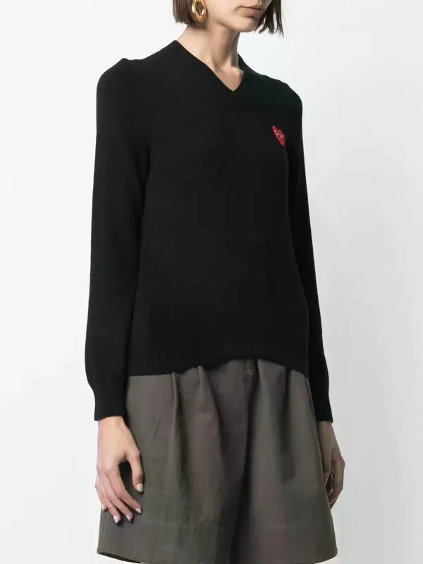 Play Comme Des Garcon Motif V-neck Jumper