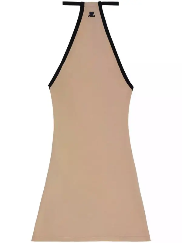 COURREGES Mini Dry Logo-embroidered Minidress - Neutrals