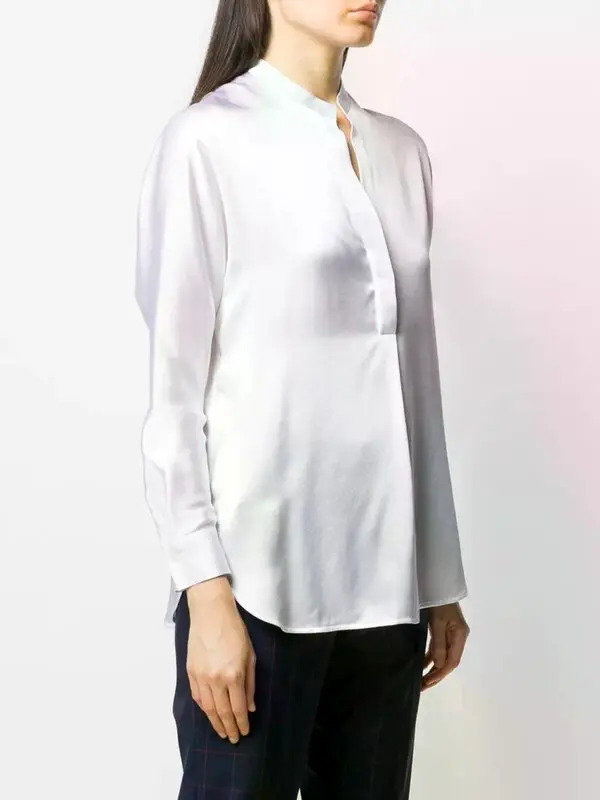 Vince Open Neck Loose Fit Blouse