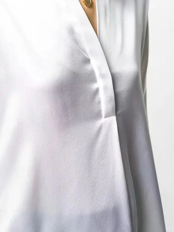 Vince Open Neck Loose Fit Blouse