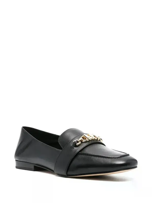 Michael Kors Logo-plaque Leather Loafers - Black
