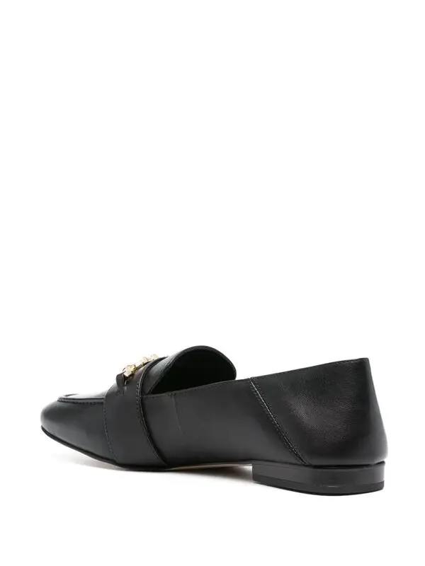 Michael Kors Logo-plaque Leather Loafers - Black