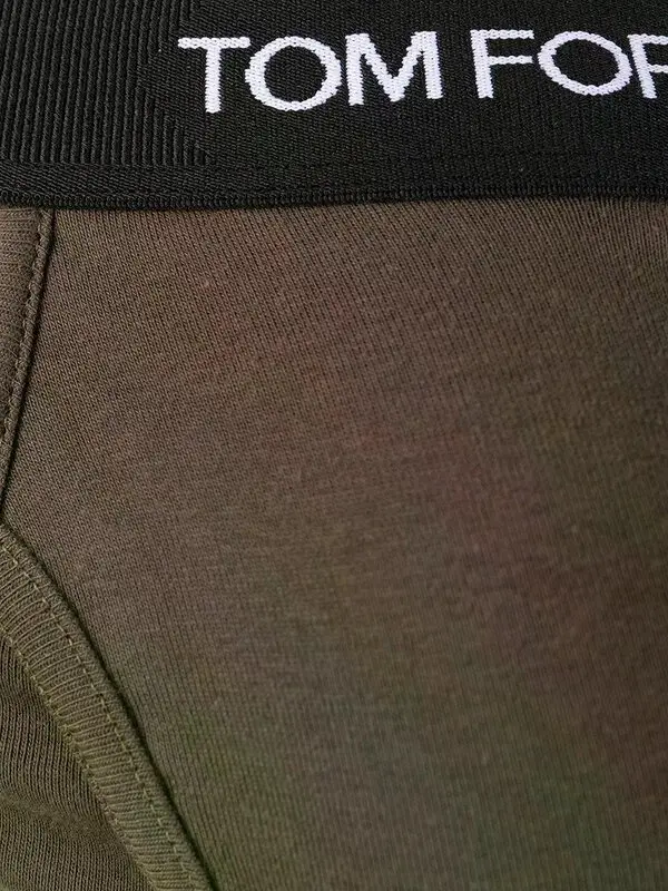 TOM FORD Logo Cotton Briefs - Green