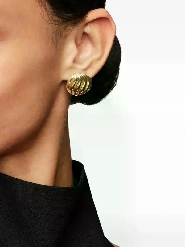 David Yurman 18kt Yellow Sculpted Cable Stud Earrings