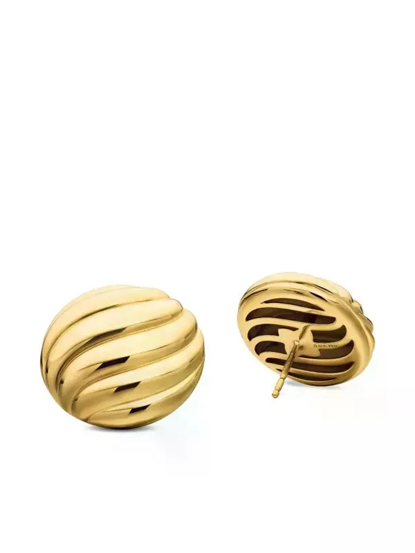 David Yurman 18kt Yellow Sculpted Cable Stud Earrings