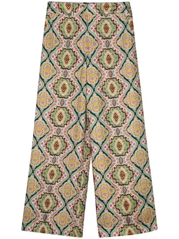 Etro Floral Wide-leg Trousers - Yellow