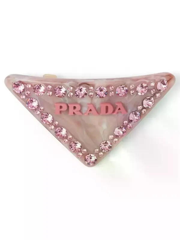 Prada Triangle-logo Hair Clip - Pink