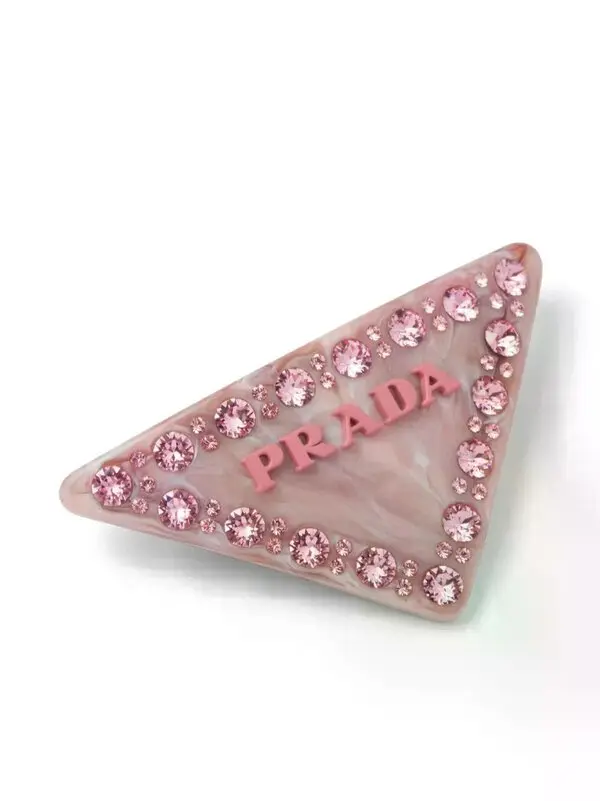 Prada Triangle-logo Hair Clip - Pink