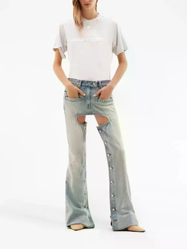 COURREGES Cut-out Flared Denim Trousers