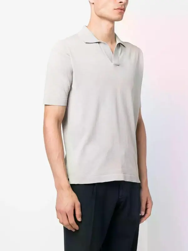 DELL'OGLIO Open-placket Cotton Polo Shirt
