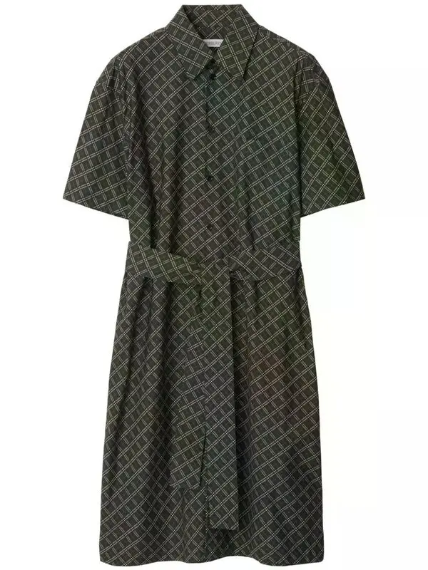 Burberry Check-pattern Cotton Shirt Dress