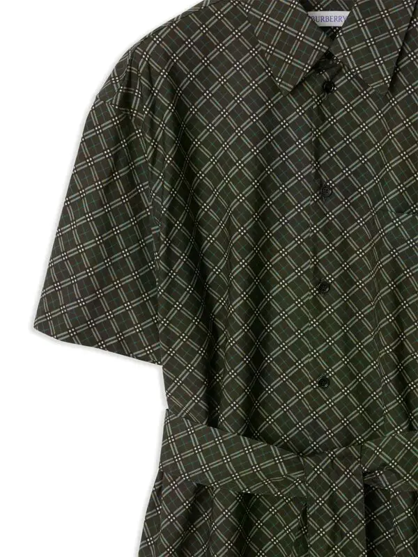 Burberry Check-pattern Cotton Shirt Dress