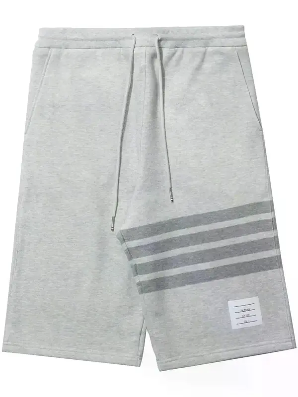 Thom Browne Classic Loopback Sweatshorts With Signature Stripes - Grey