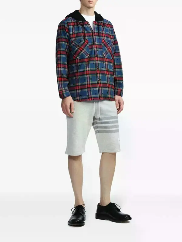 Thom Browne Classic Loopback Sweatshorts With Signature Stripes - Grey