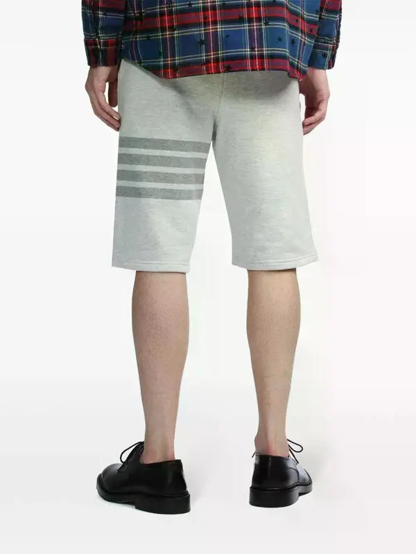 Thom Browne Classic Loopback Sweatshorts With Signature Stripes - Grey