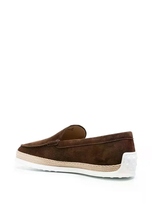 TOD'S Almond-toe Suede Loafers - Brown