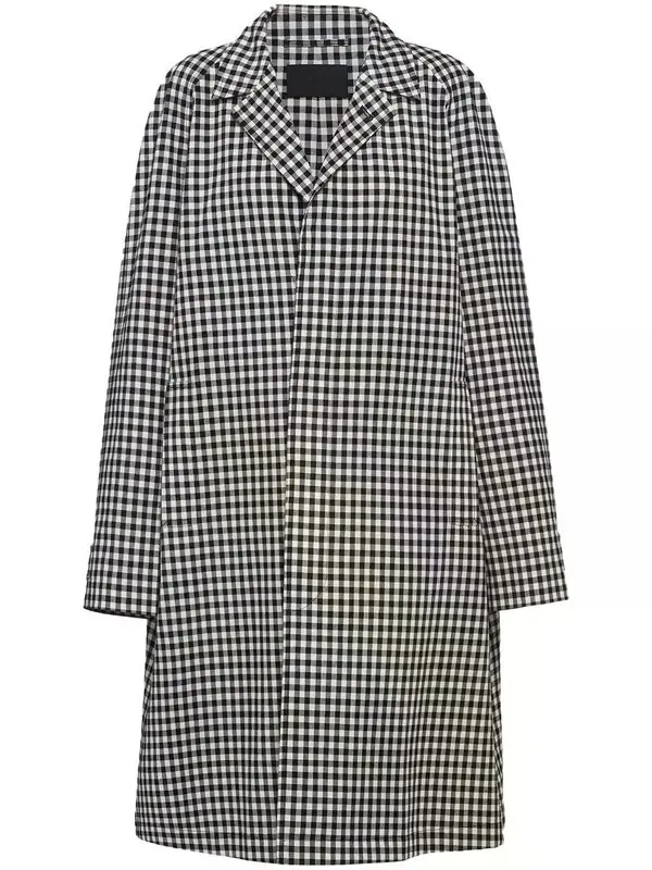 Prada Gingham-check Cotton Coat