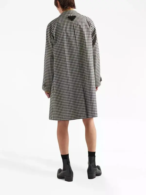 Prada Gingham-check Cotton Coat