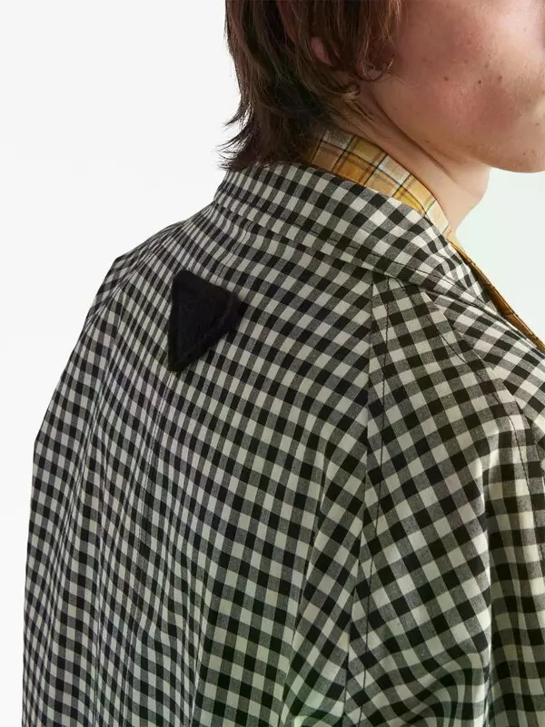 Prada Gingham-check Cotton Coat
