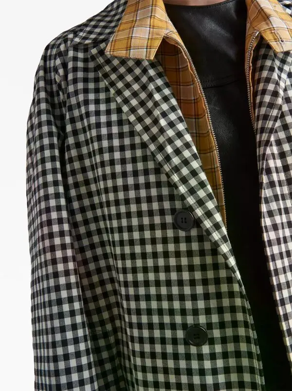 Prada Gingham-check Cotton Coat