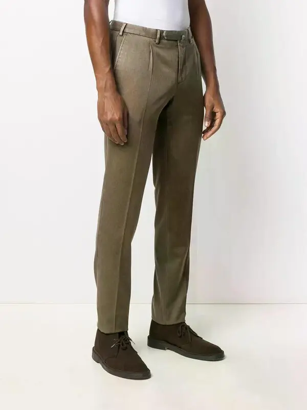 DELL'OGLIO Inverted Pleat Wool Trousers