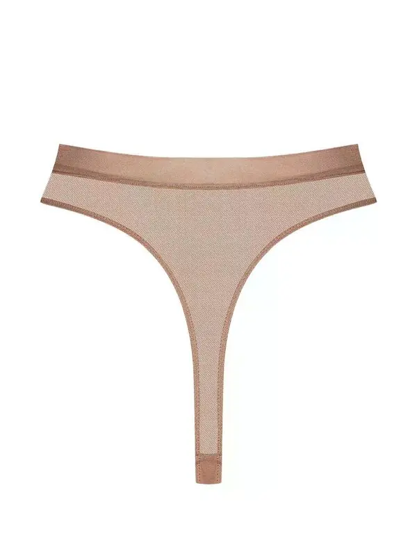 MAISON CLOSE Corps À Corps Mesh Thong - Neutrals