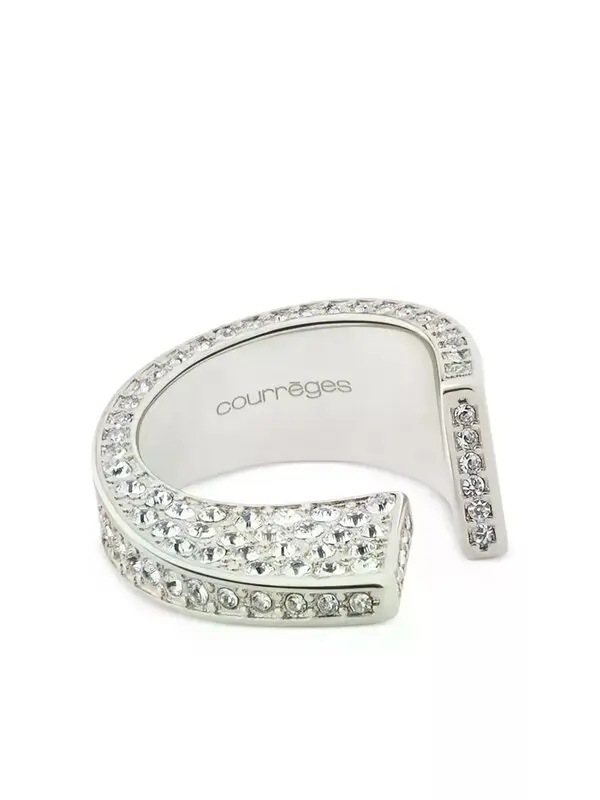 COURREGES Engraved Logo Ring - Silver