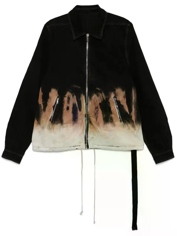 Rick Owens Tie-dye Denim Jacket - Black