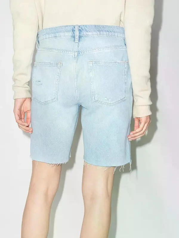 FRAME Le Slouch Distressed Bermuda Shorts