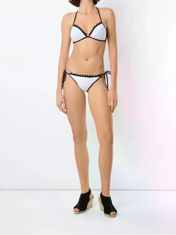 AMIR SLAMA Lace Trim Triangle Bikini Set
